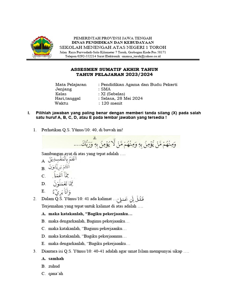 Soal Asaj Pai Xi - 2 - 2023-2024 New | PDF