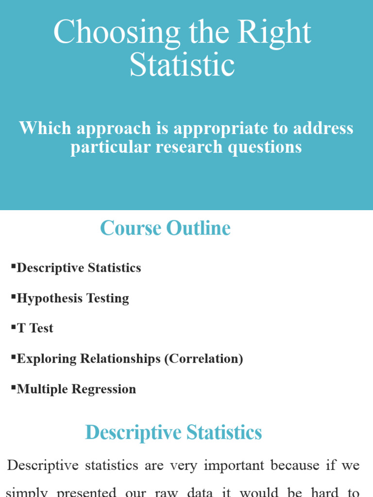Quantitative Choosing The Right Statistic | PDF | Statistics ...