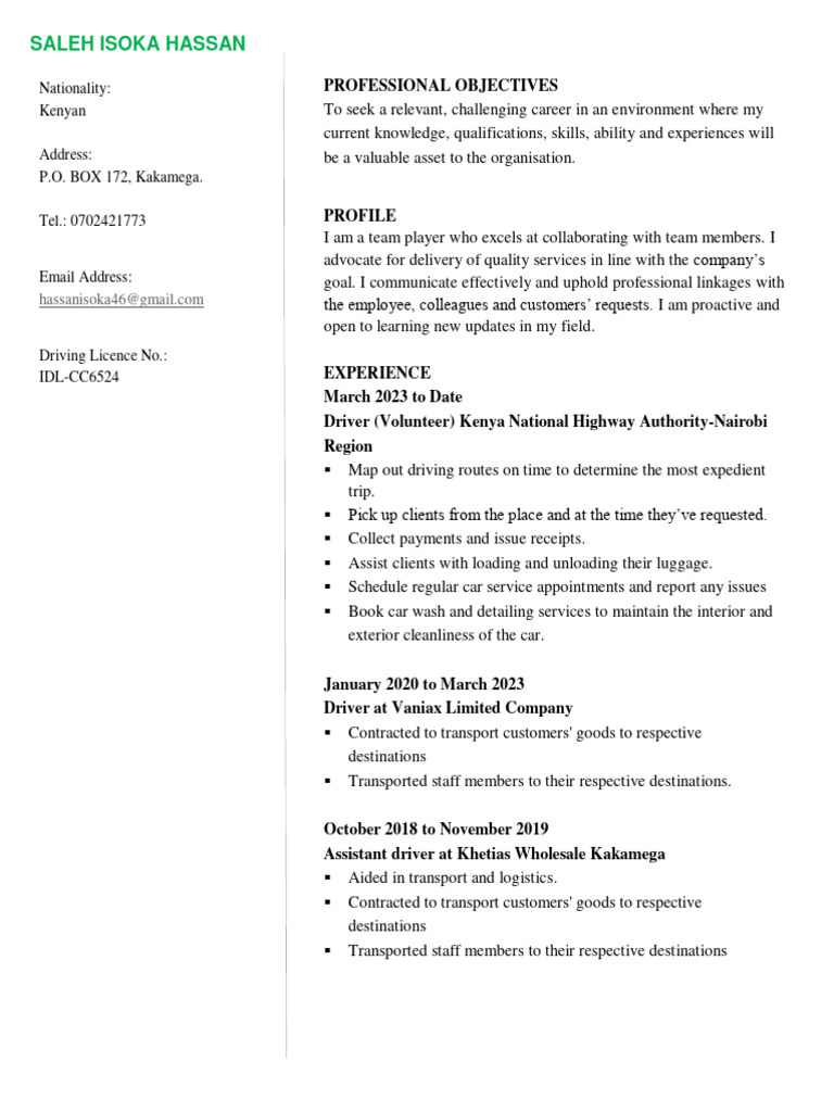 Isoka CV-2 | PDF | Kenya