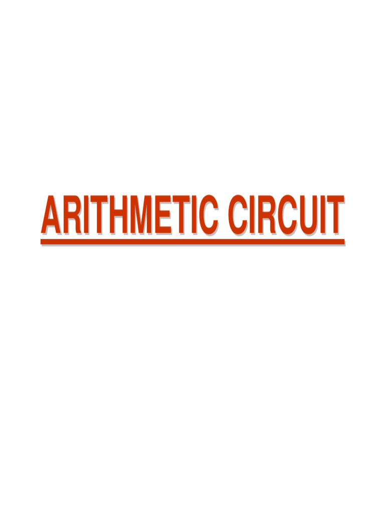 ARITHMETIC CIRCUIT EEng | PDF | Subtraction | Numbers