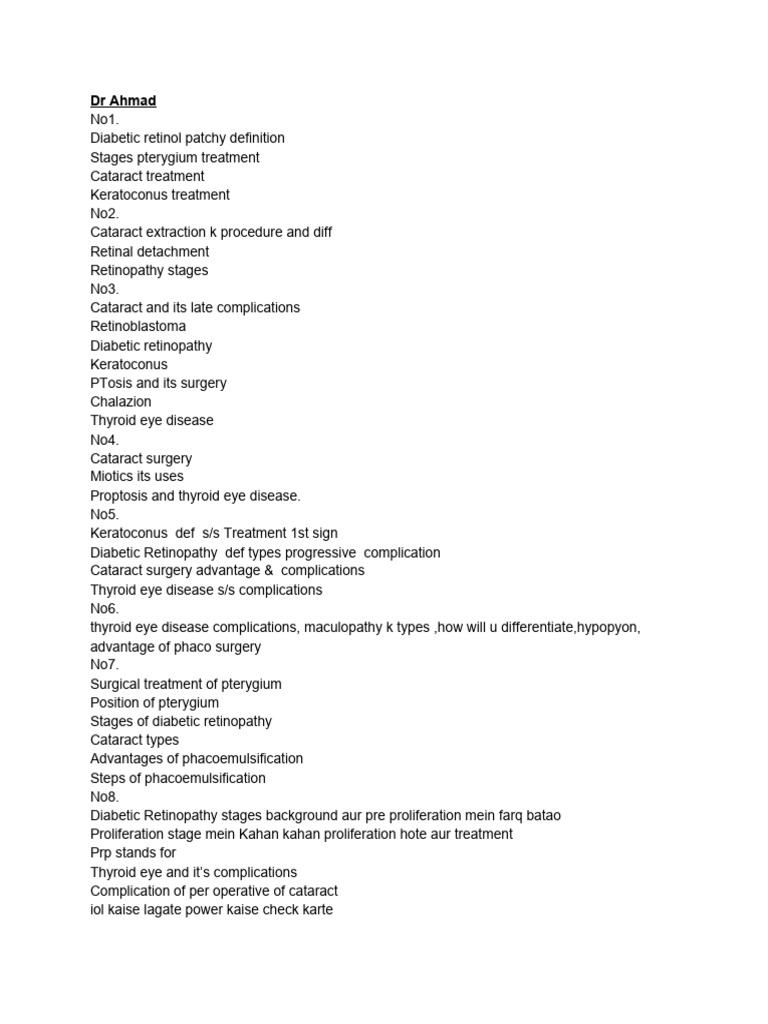 Eye ward | PDF | Glaucoma | Cataract