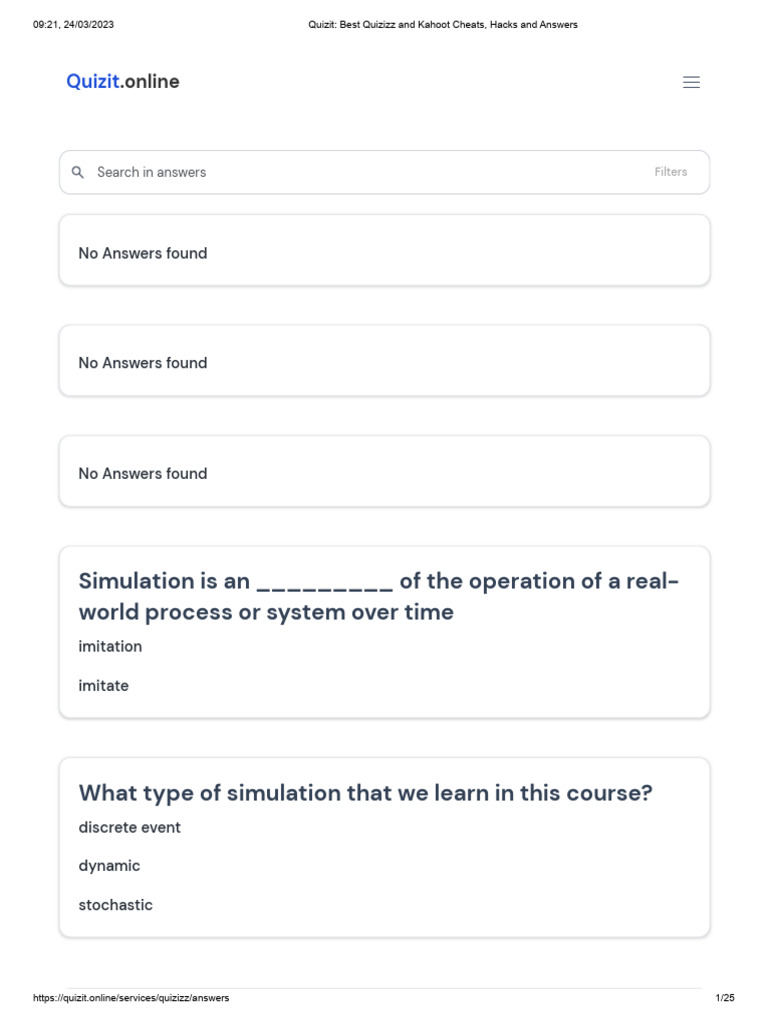 Quizit Best Quizizz and Kahoot Cheats Hacks and Answers | PDF ...