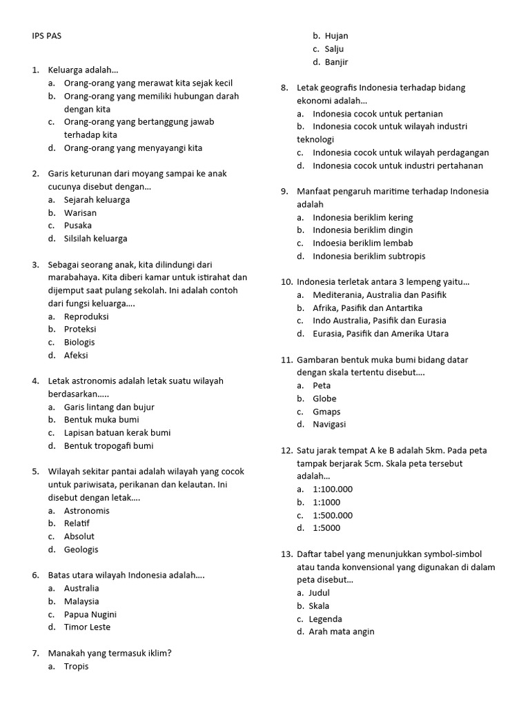 IPS PAS SMT 1 kelas 7 Maria | PDF