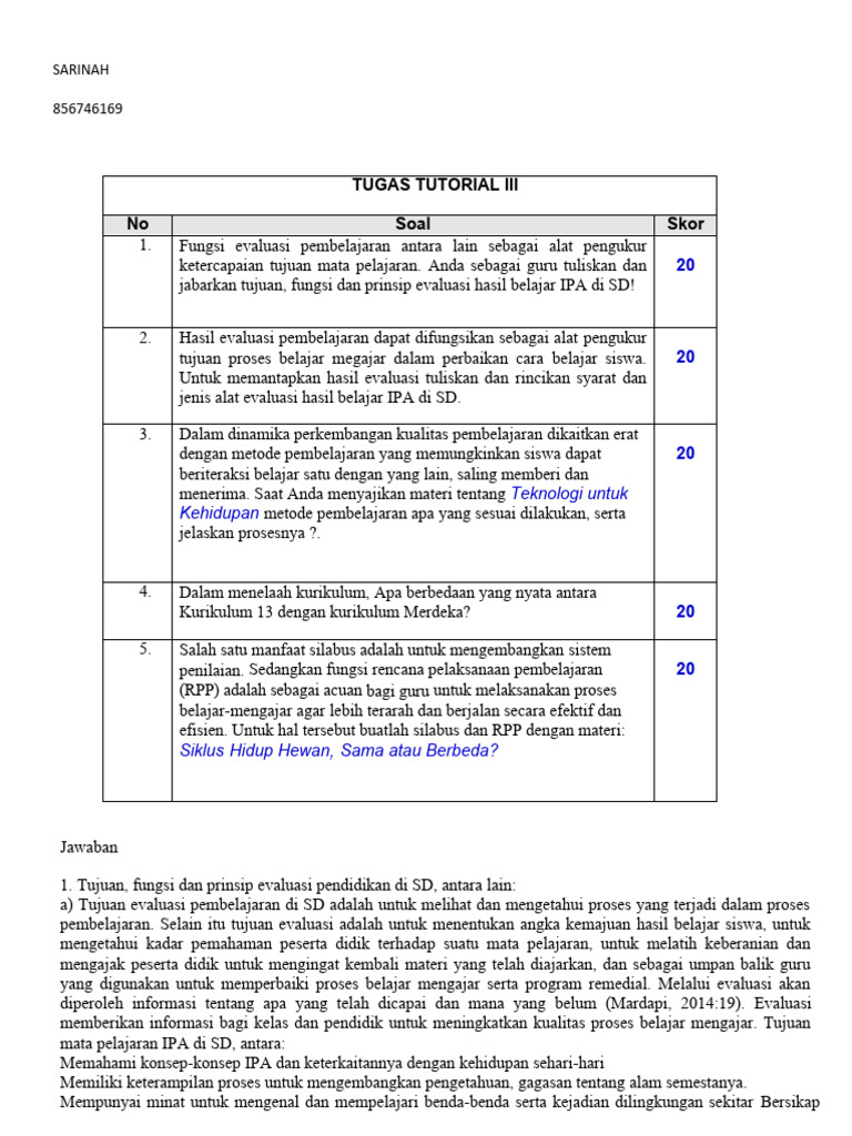 Tugas 3 Ipa Sarinah | PDF