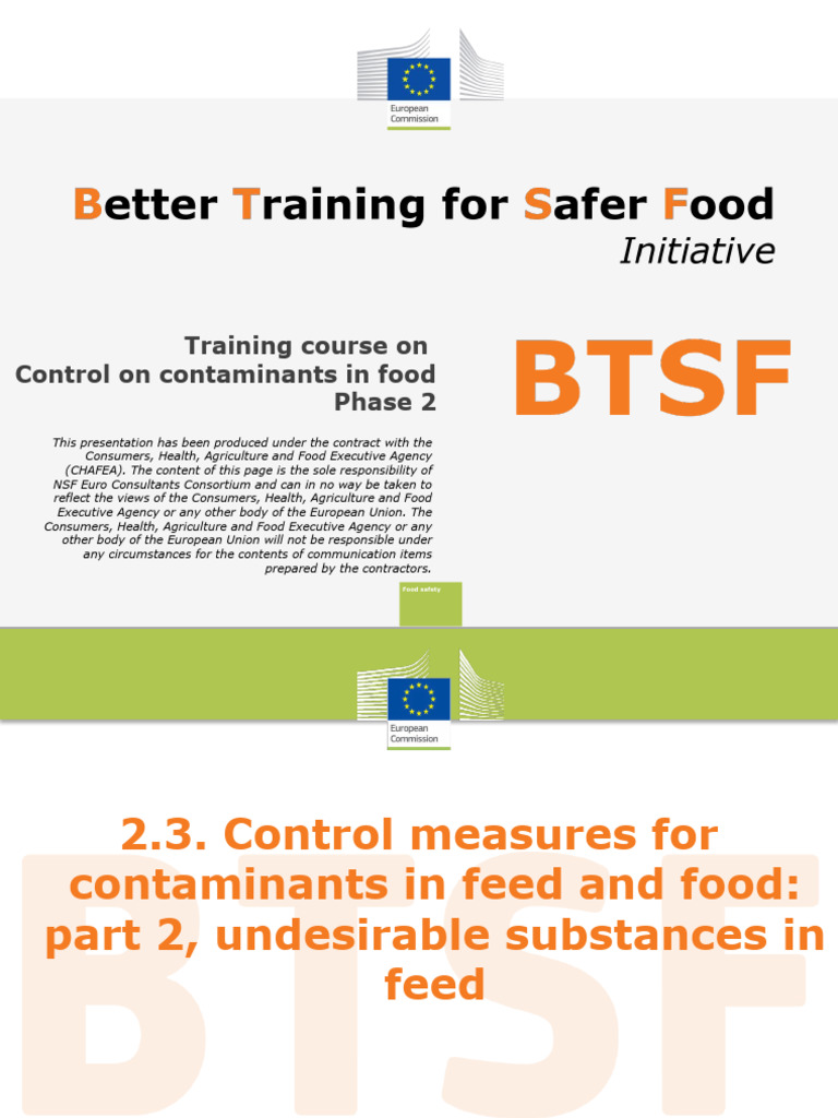 2.3. Control Measures For Contaminants in Feed and Food Part 2 ...