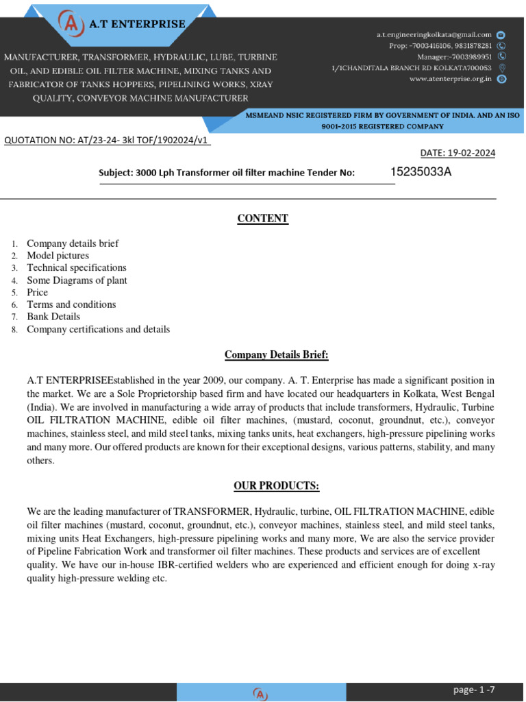 3000 lph quotation | Download Free PDF | Pump | Mechanical Engineering