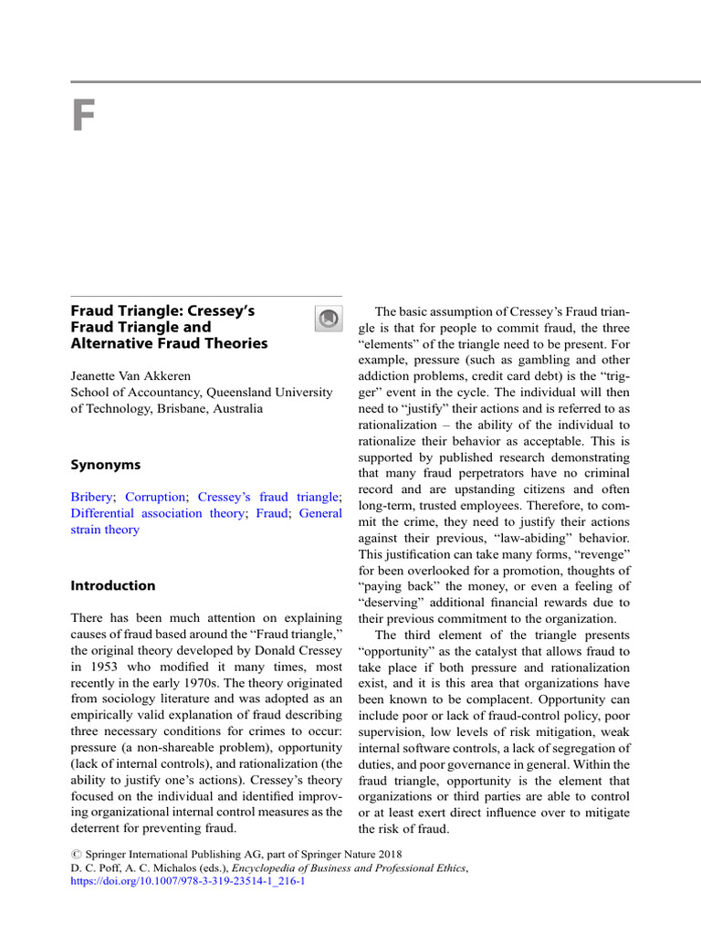 Cressey’s Fraud Triangle Explained | PDF | Criminology | Deviance ...