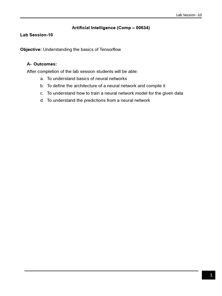 AI Lab 10 Lab Tasks | PDF | Artificial Neural Network | Artificial Intelligence