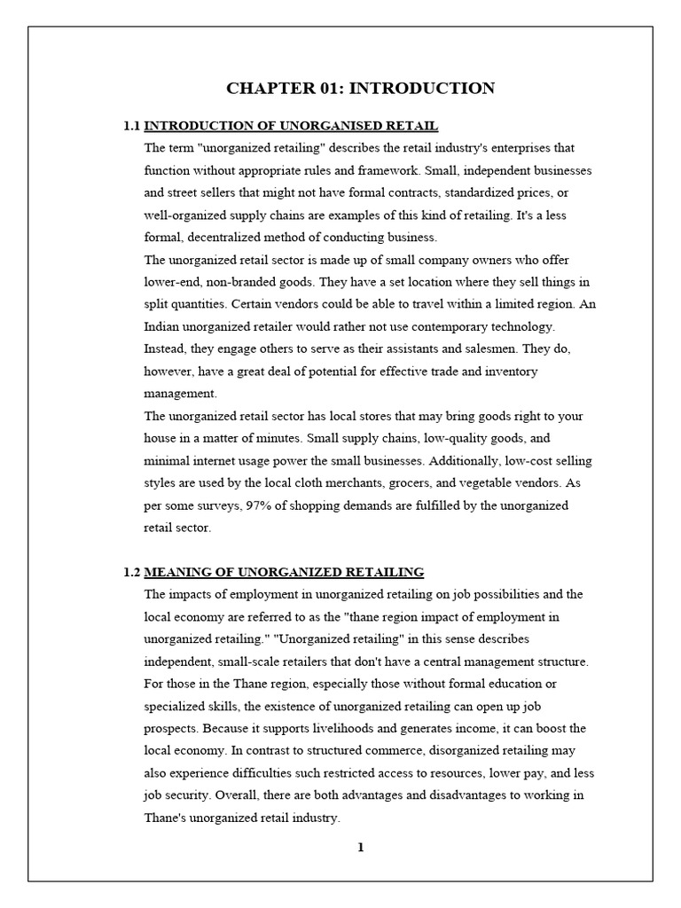 Research CHAPTER 01 | PDF | Retail | Product (Business)