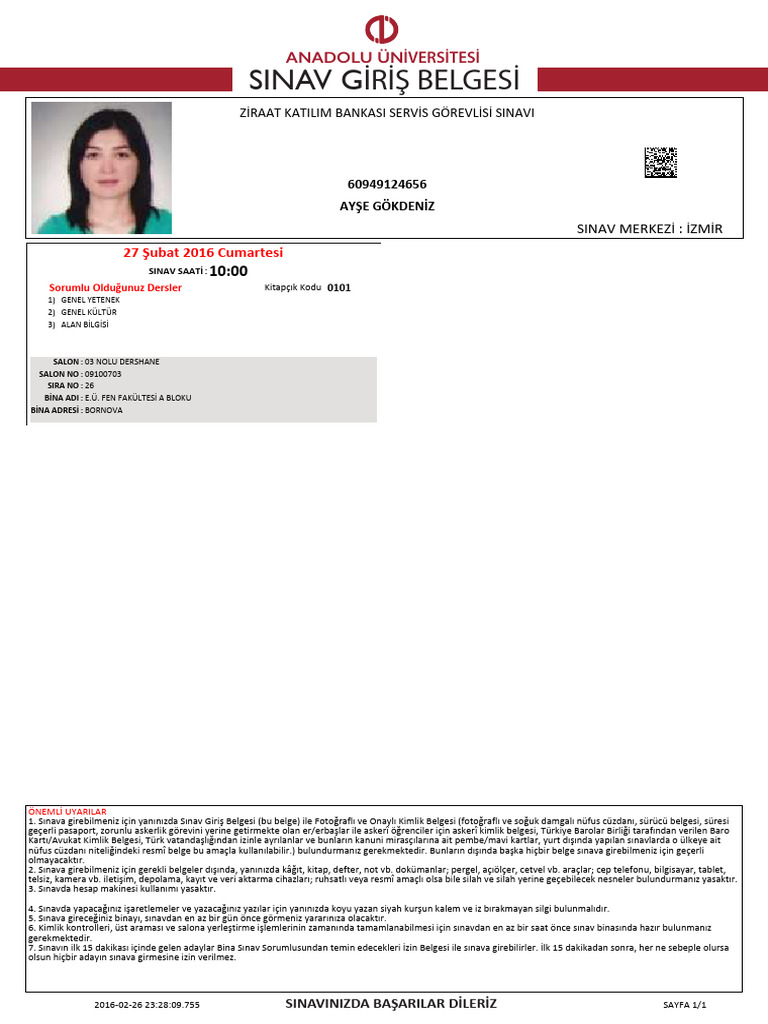 SINAV_GIRIS_BELGESI | PDF