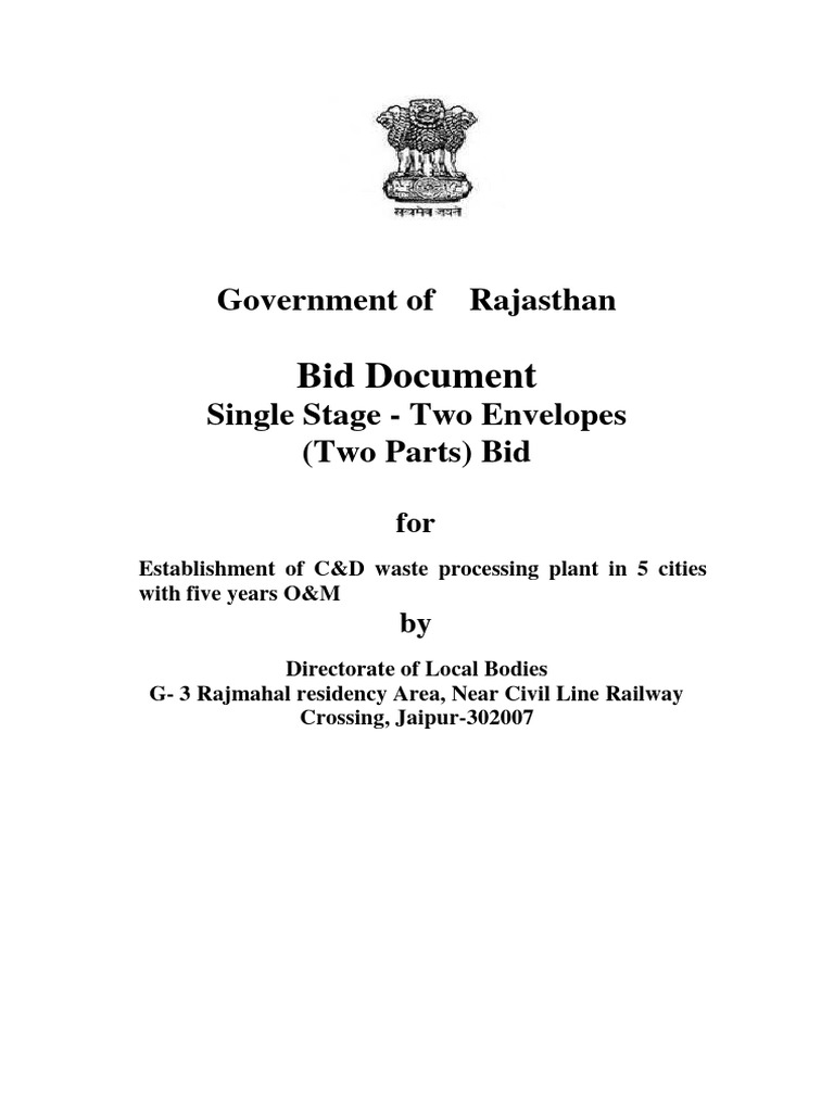 Bid Document CD Waste | PDF | Joint Venture | Consortium