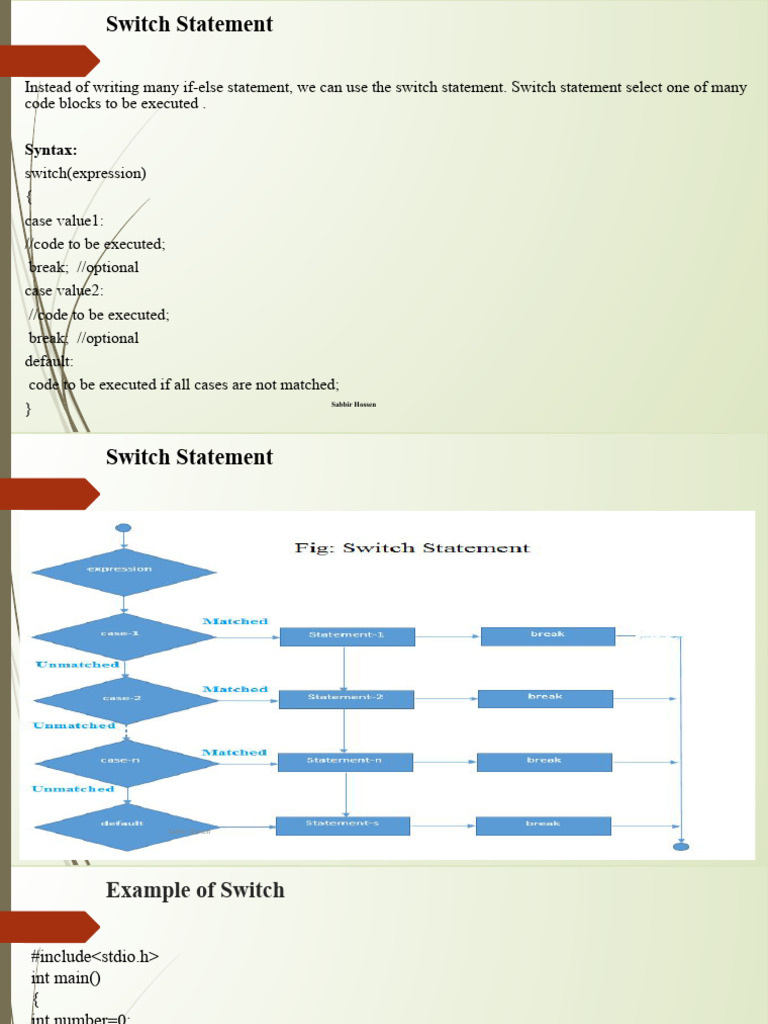 SPL Lec 4 (Switch) - 1 | PDF | Computer Engineering | Computer Science