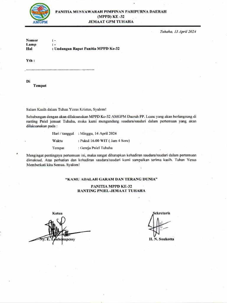 Undangan MPPD | PDF