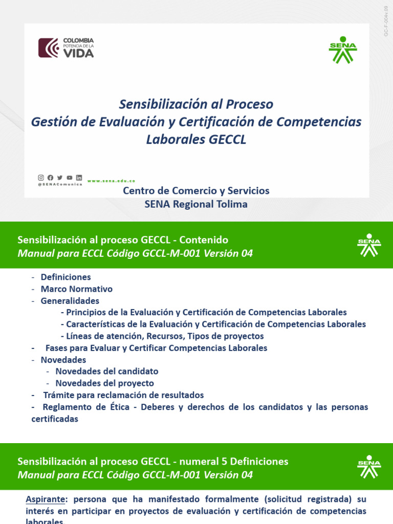 Sensibilización Al Proceso de ECCL 2024 | PDF | Evaluación | Derecho ...
