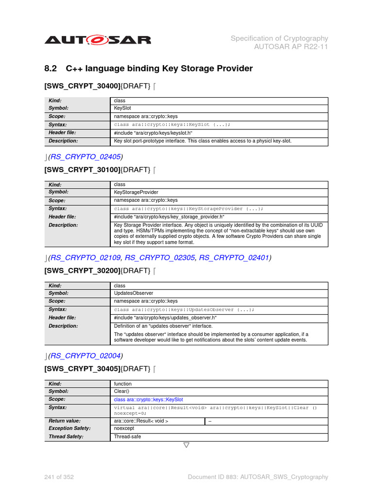 AUTOSAR_SWS_Cryptography-pages-5 | Download Free PDF | Class (Computer Programming) | Pointer ...