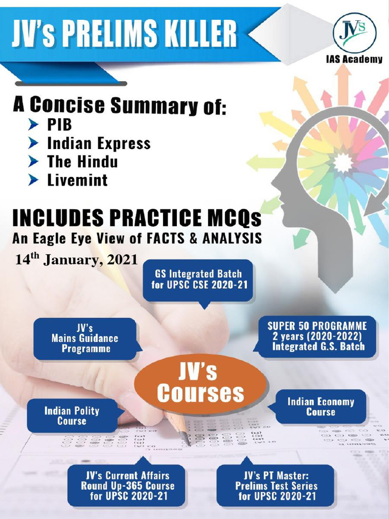 JVs Prelims Killer 14th January, 2021 | PDF