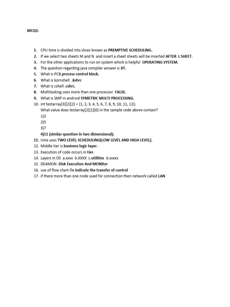 MCQS | Download Free PDF | Operating System | Computing