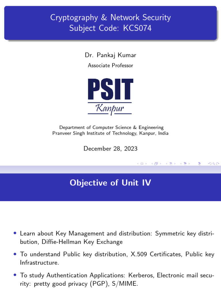 Lecture 4.1 (1) (1) | PDF | Public Key Cryptography | Communications Protocols