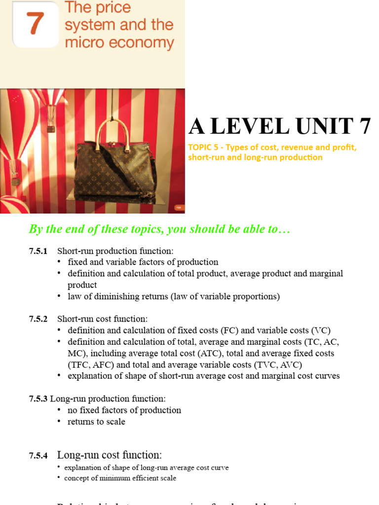 7.5 - Types of Cost, Revenue and Profit, Short-Run and Long-Run ...