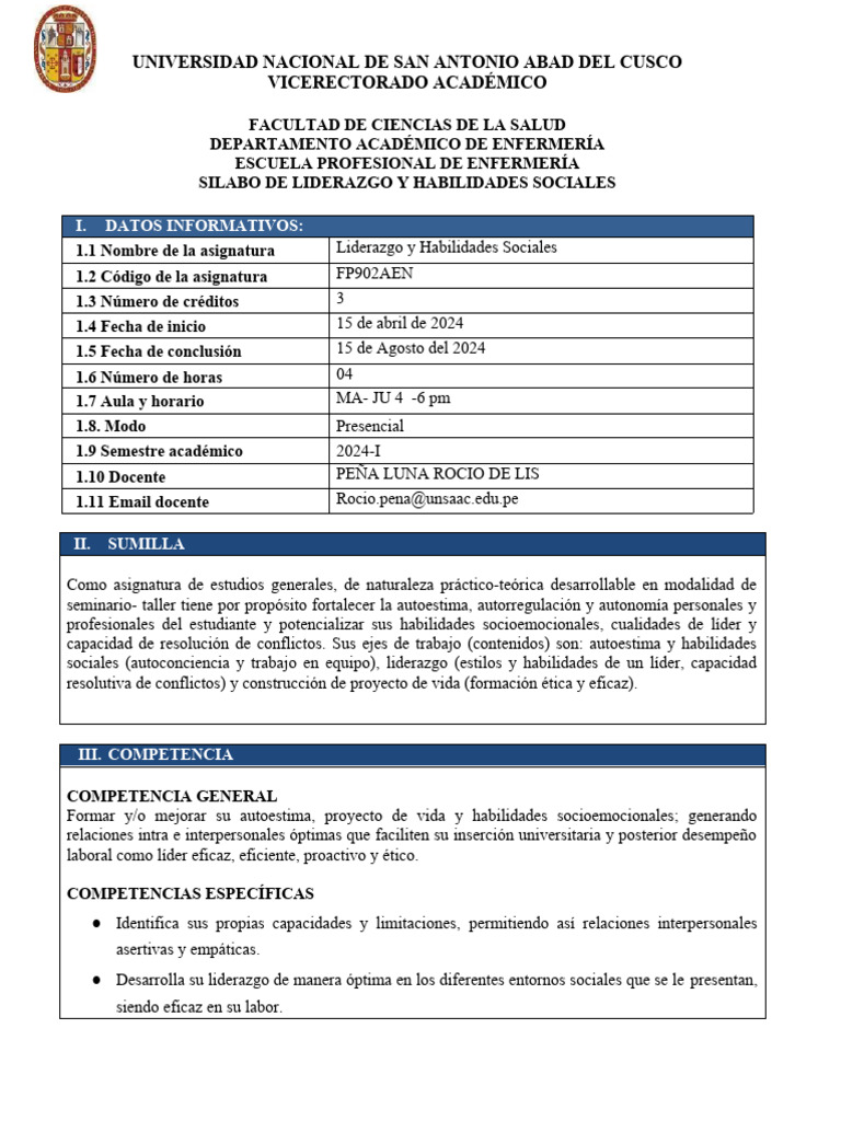 Silbus Liderazgo General | PDF | Las emociones | Autoestima