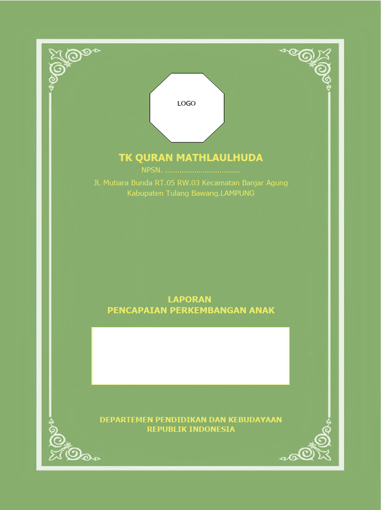 RAPORT PAUD TK KURIKULUM 2013 DESAIN v3 | PDF