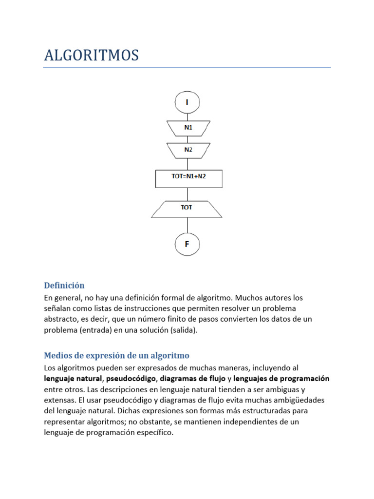 ALGORITMOS | PDF | Algoritmos | Lenguaje de programación