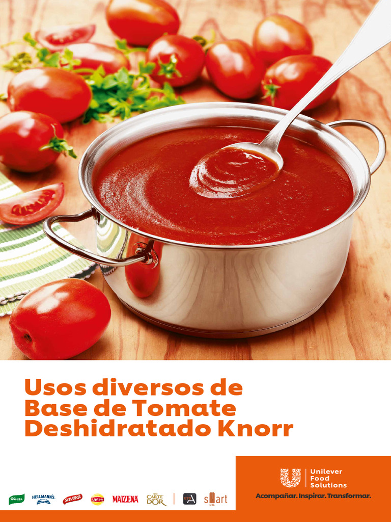 Recetario Base de Tomate Deshidratado | PDF | Salsa de tomate | Sopa