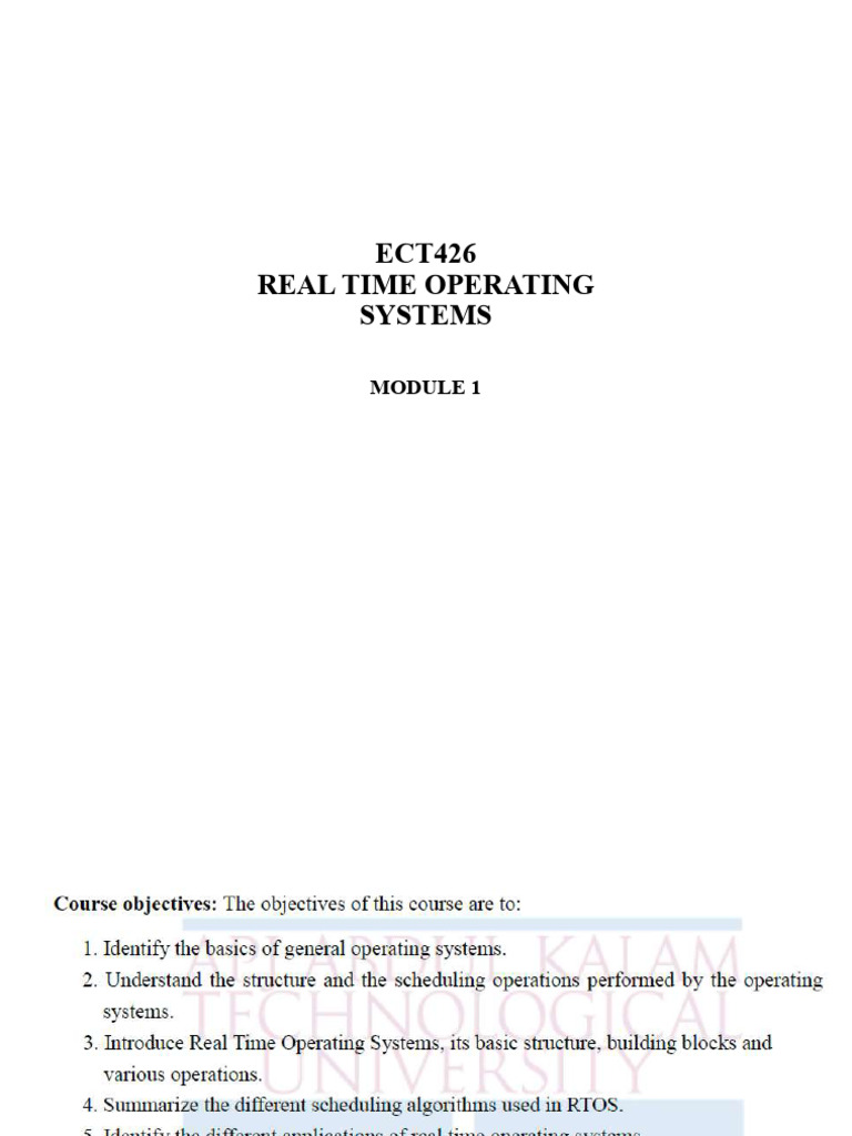 ECT426 Real Time Operating Systems | PDF | Process (Computing) | Operating System