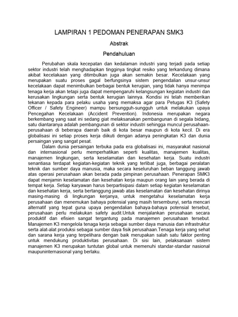 Lampiran 1 Pedoman Penerapan SMK1 | PDF | Bisnis | Teknologi & Rekayasa