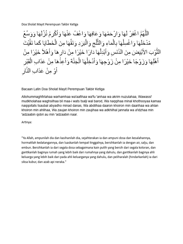 Doa Mayit Perempuan | PDF | Agama & Spiritualitas