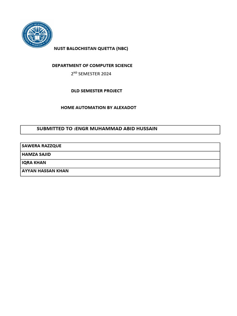 DLD Project Report10 | PDF | Arduino | Amazon Echo