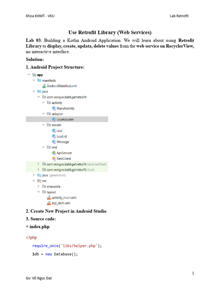 Lab12.1_RetrofitLibs_CRUD_NoInterface | PDF