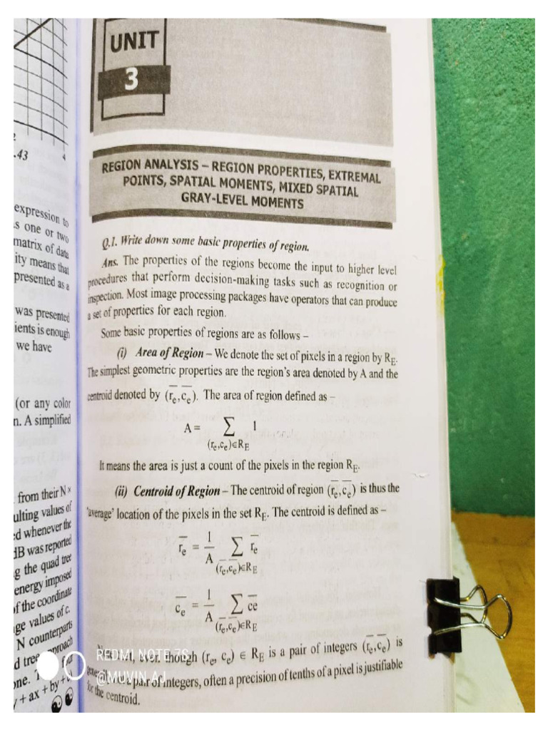 Image Processing & Computer Vision U3 4 5 | PDF