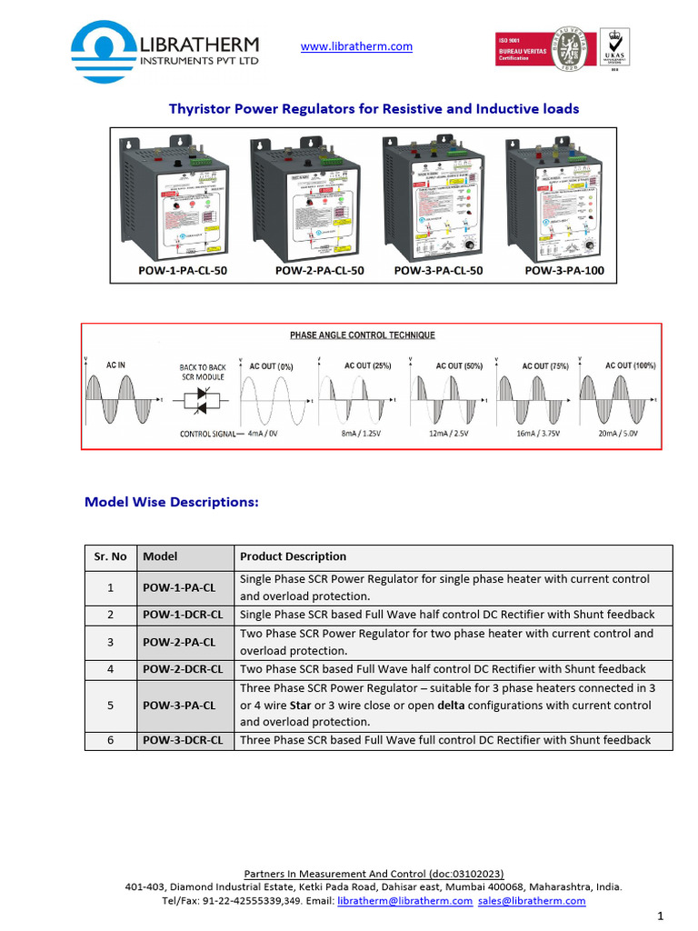 Pow 3 Pa Thyristor Power Regulators 1 | PDF | Rectifier | Alternating Current
