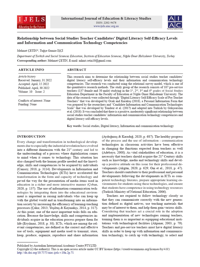 EJ1355552 | PDF | Information And Communications Technology | Literacy