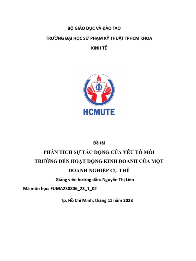 tiểu luận cuối kỳ QTH | PDF