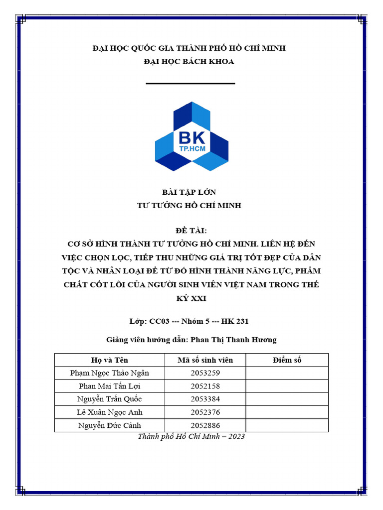 CHỦ ĐỀ1 - CC01 - BTL NHÓM 5 | PDF