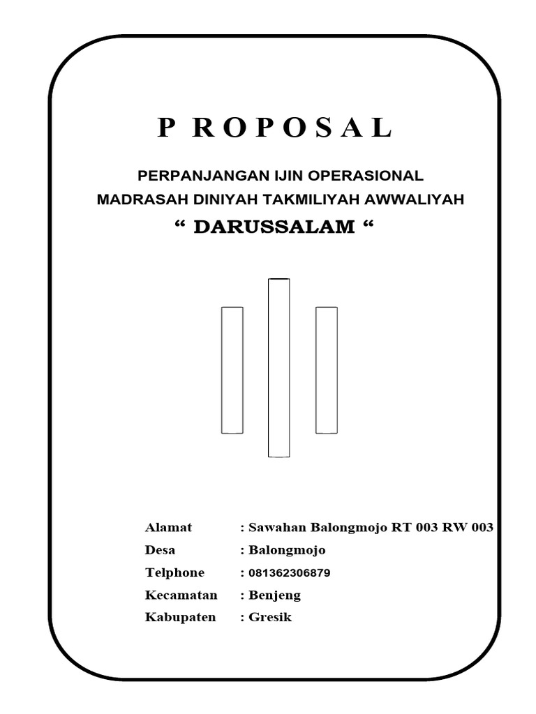 Proposal Izin Operasional MDTA Darussalam | PDF