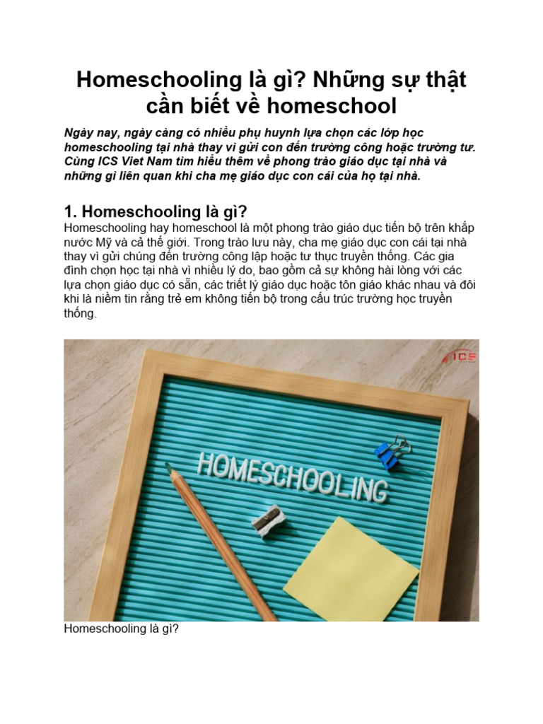 Homeschooling Là Gì | PDF