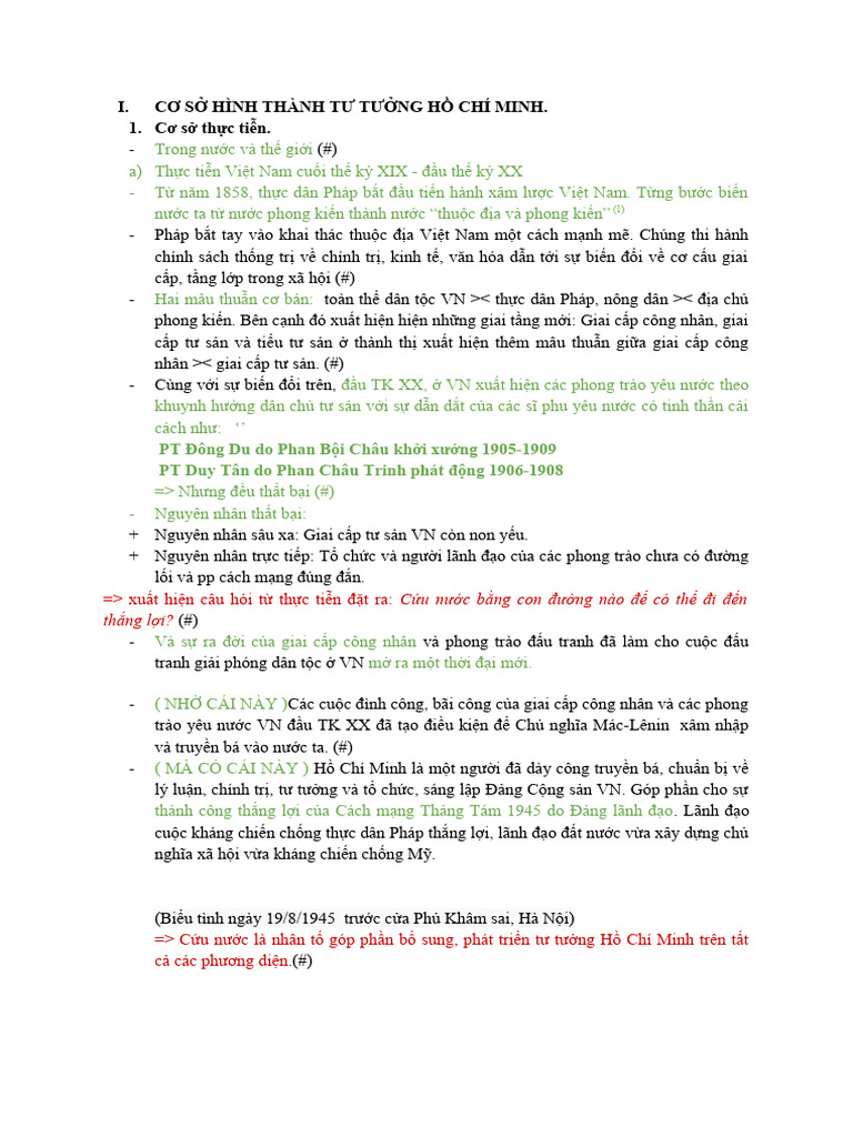 Cơ S Hình Thành Tư Tư NG H Chí Minh | PDF