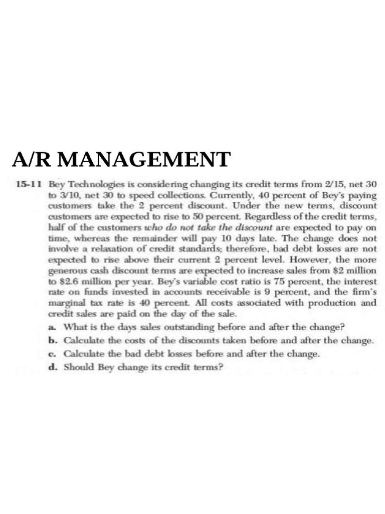 Acc Rec Managemet Solved Problem | PDF