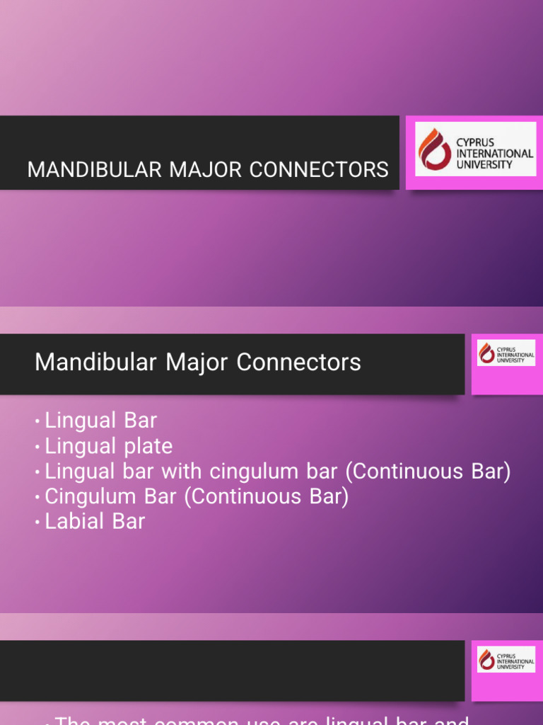 Mandibular Major Connectors Overview | PDF | Dentistry | Tooth