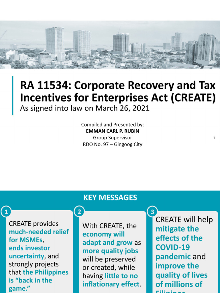 Create Law by Emman Carl Rubin | PDF | Taxes | Value Added Tax