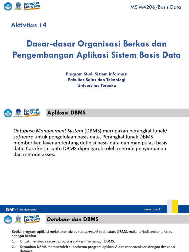 Panduan Dasar DBMS dan Organisasi Berkas | PDF
