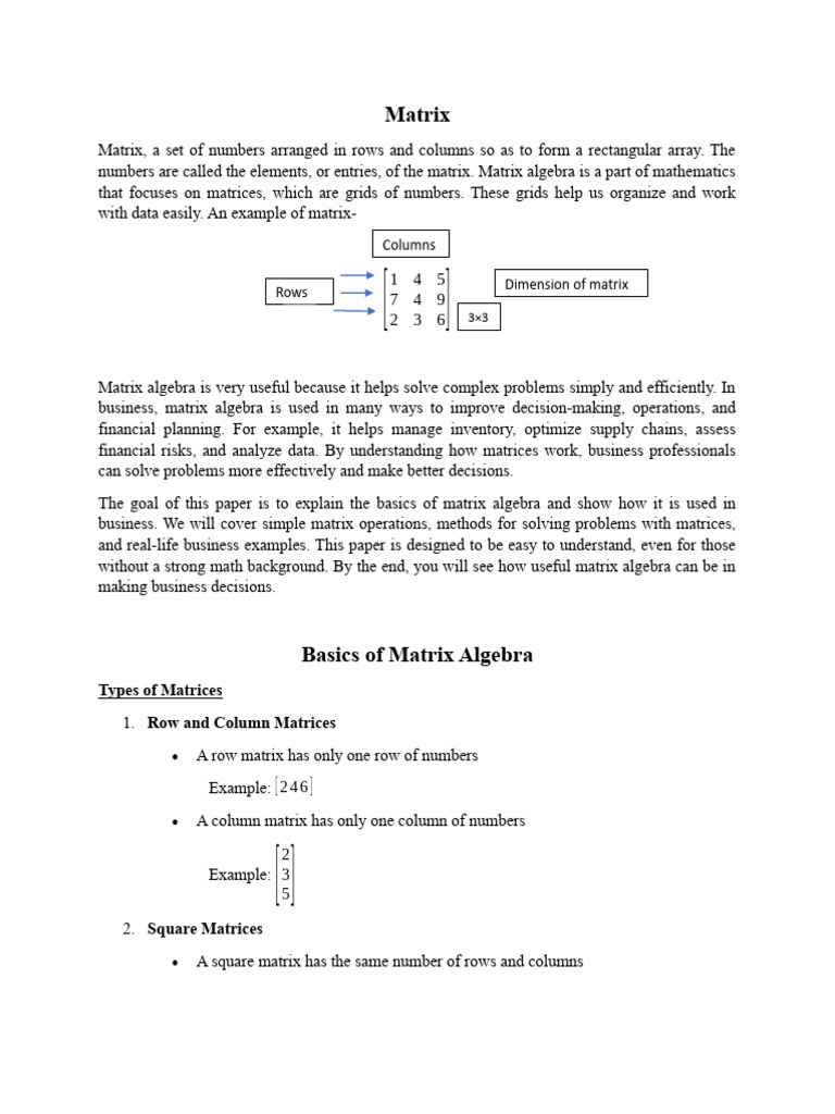 Matrix Pdf Matrix Mathematics System Of Linear Equations
