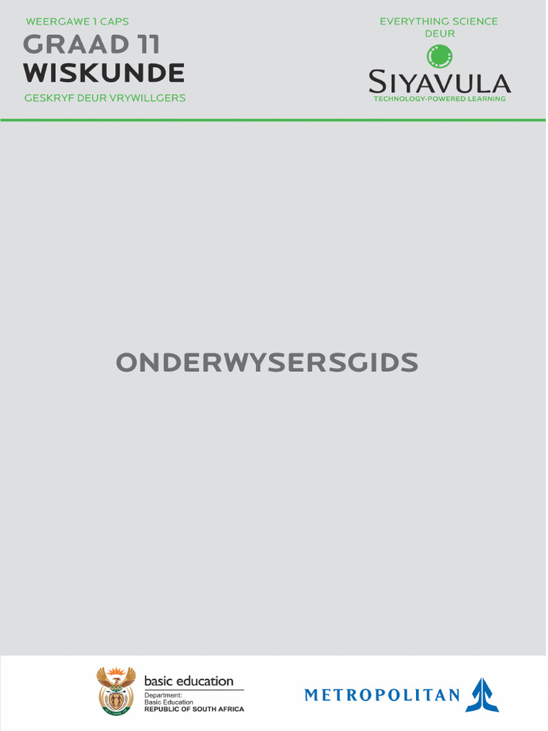 Gr11 Mathsematics CAPS Afrikaans Teachers Guide | PDF