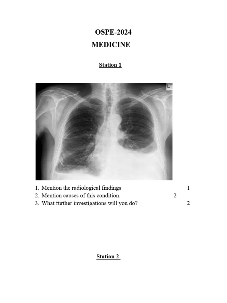 OSPE | PDF | Clinical Medicine | Medical Specialties