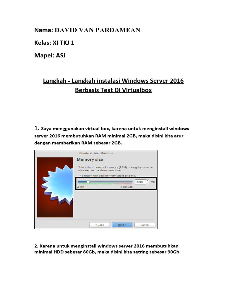 Documen Instalasi Windows Server 2016 Berbasis Text Davy | PDF
