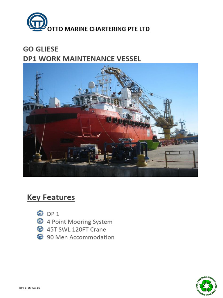 Go Gliese Dp1 Work Maintenance Vessel DP 1 | PDF | Marine Propulsion ...