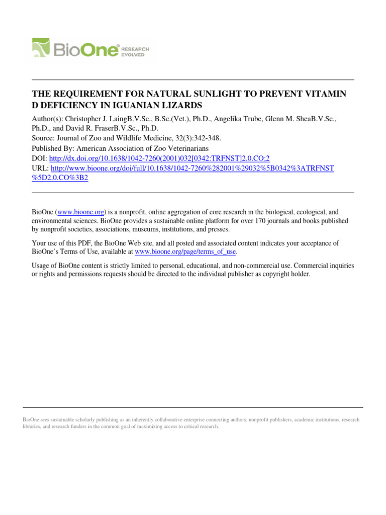 (2001) The Requirement For Natural Sunlight To Prevent Vitamin D ...